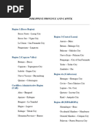 Philippine Provinces by Region List | PDF