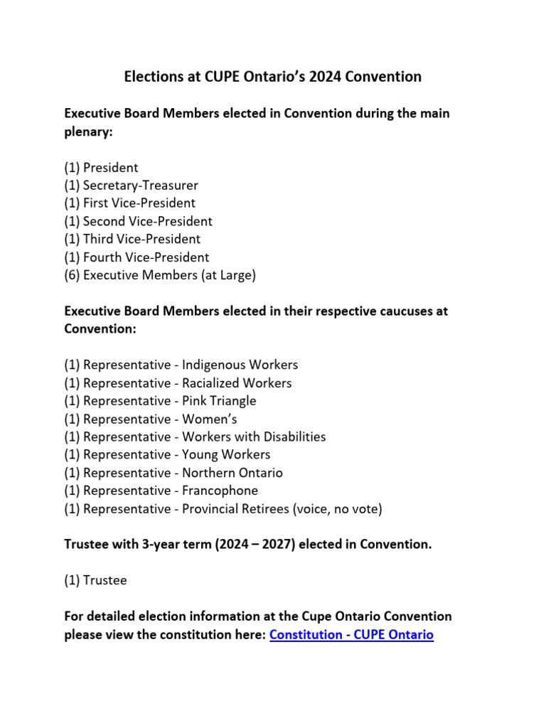 Convention Positions 2024 | PDF