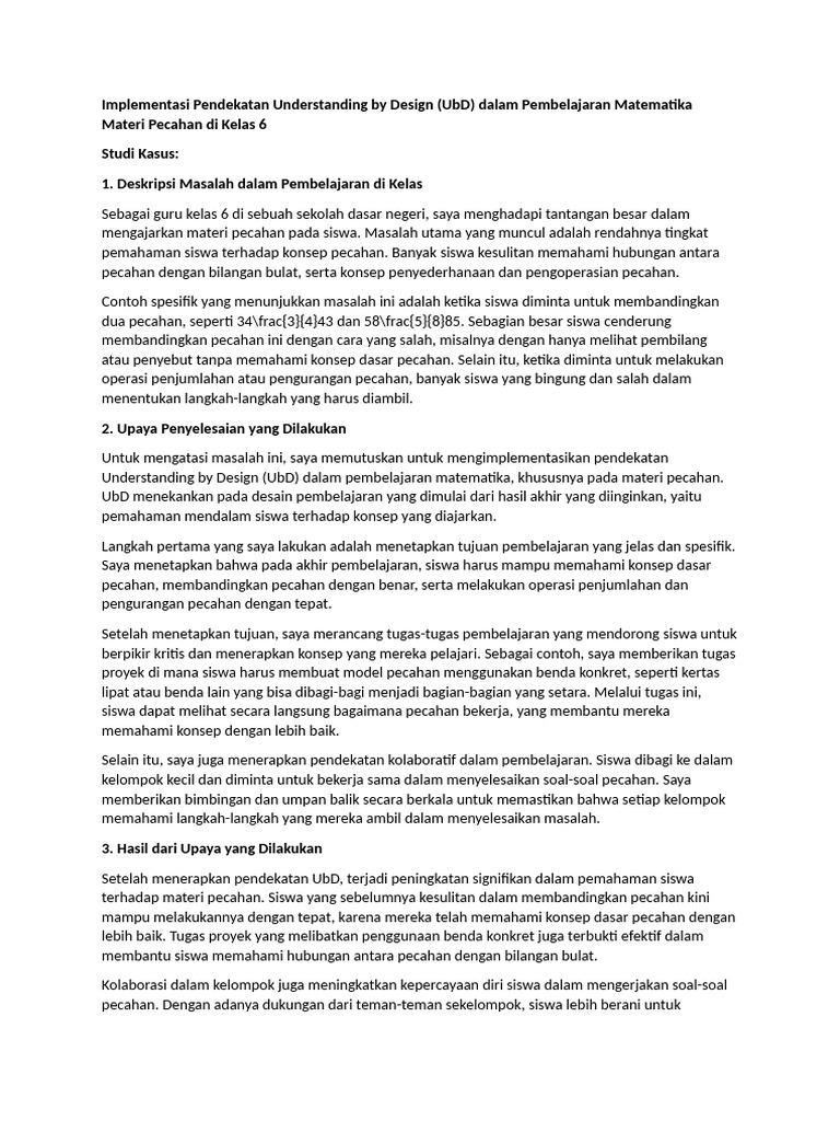 Implementasi Pendekatan Understanding by Design | PDF