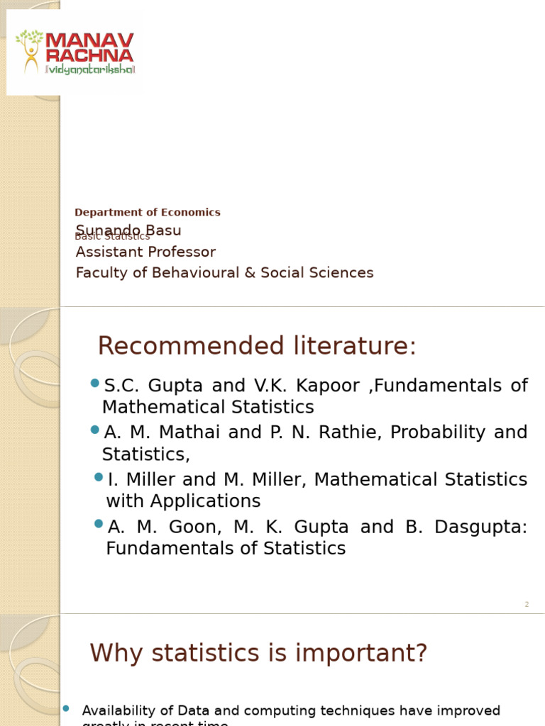 1 Why Statistics Is Important | PDF | Statistics | Sampling (Statistics)