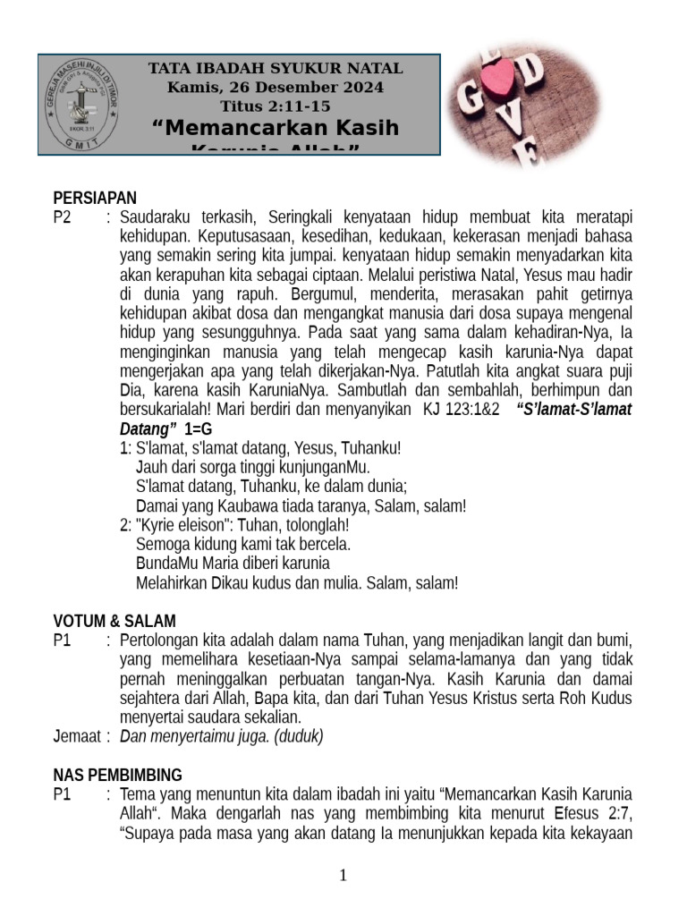 SYKUR NATAL 2024 | PDF