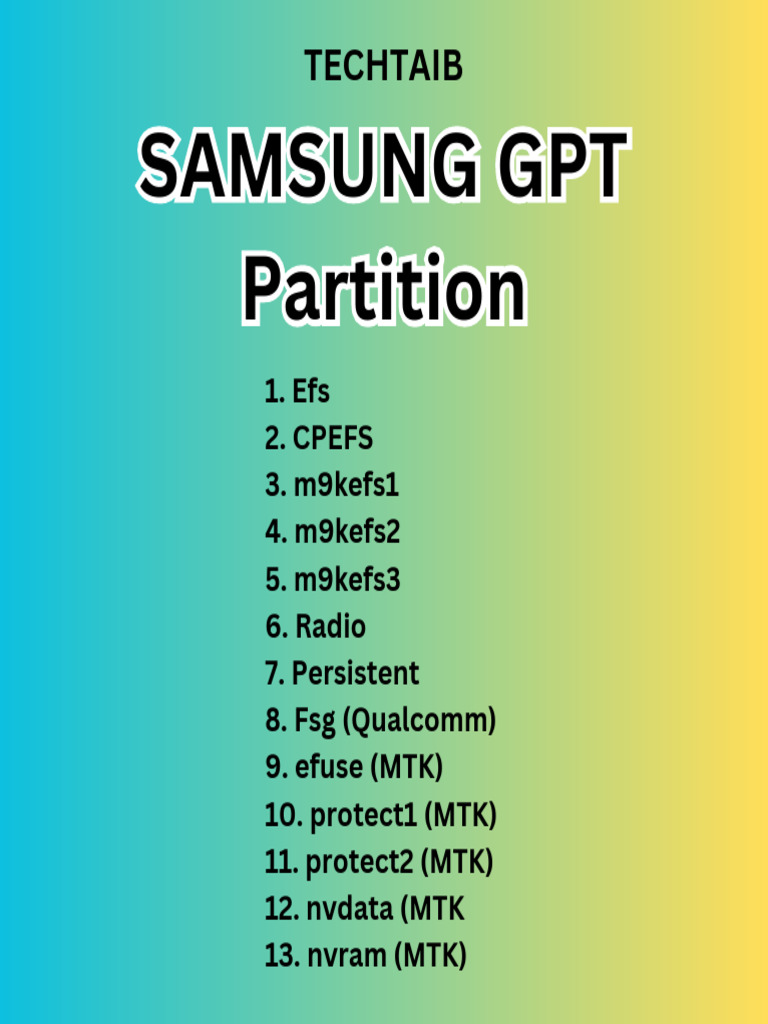Samsung GPT Partition | PDF