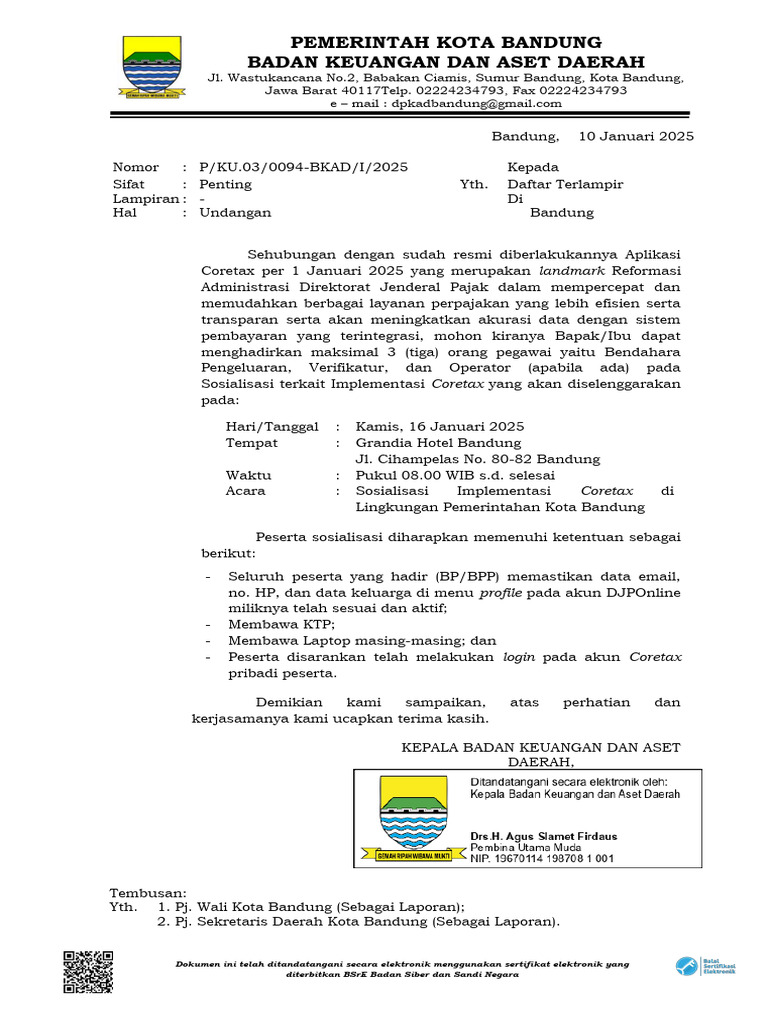 Undangan Sosialisasi Core Tax | PDF