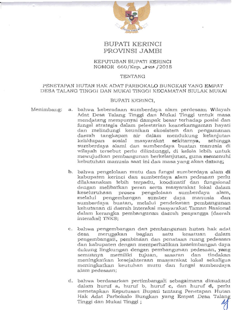 SK-Hutan-Adat-Mukai Tinggi | PDF