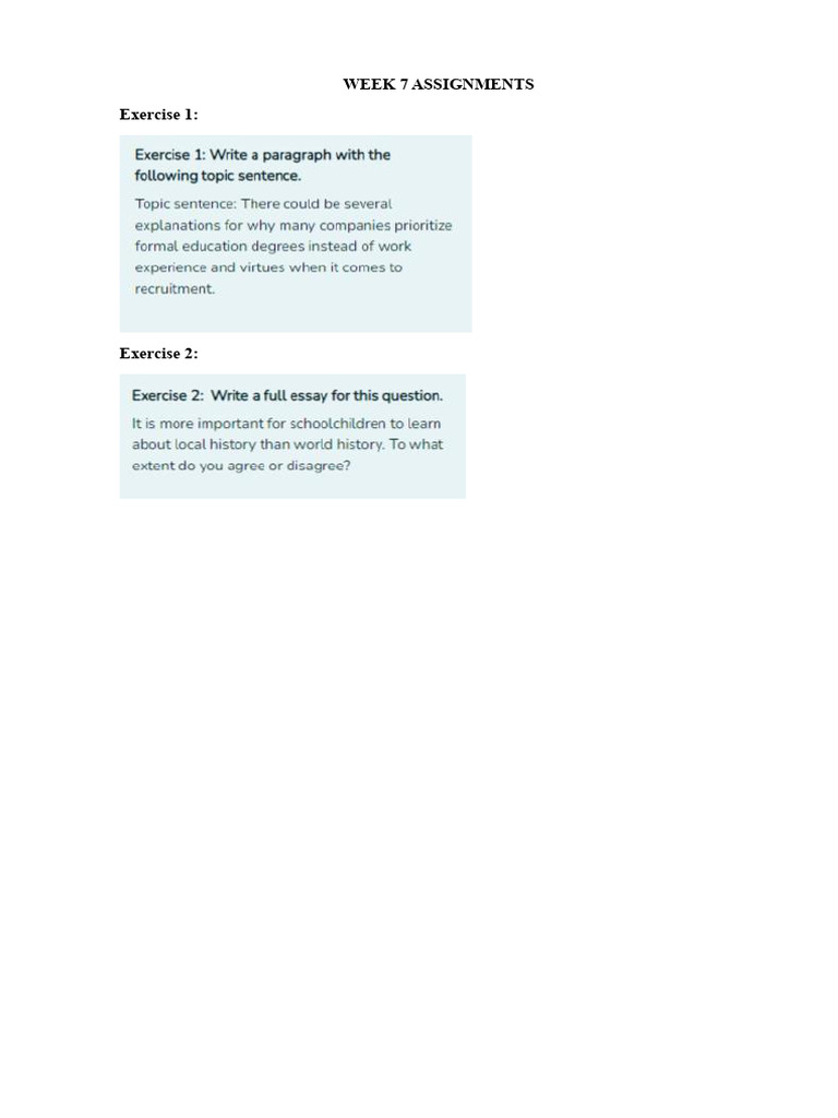 W7 Assignments | PDF