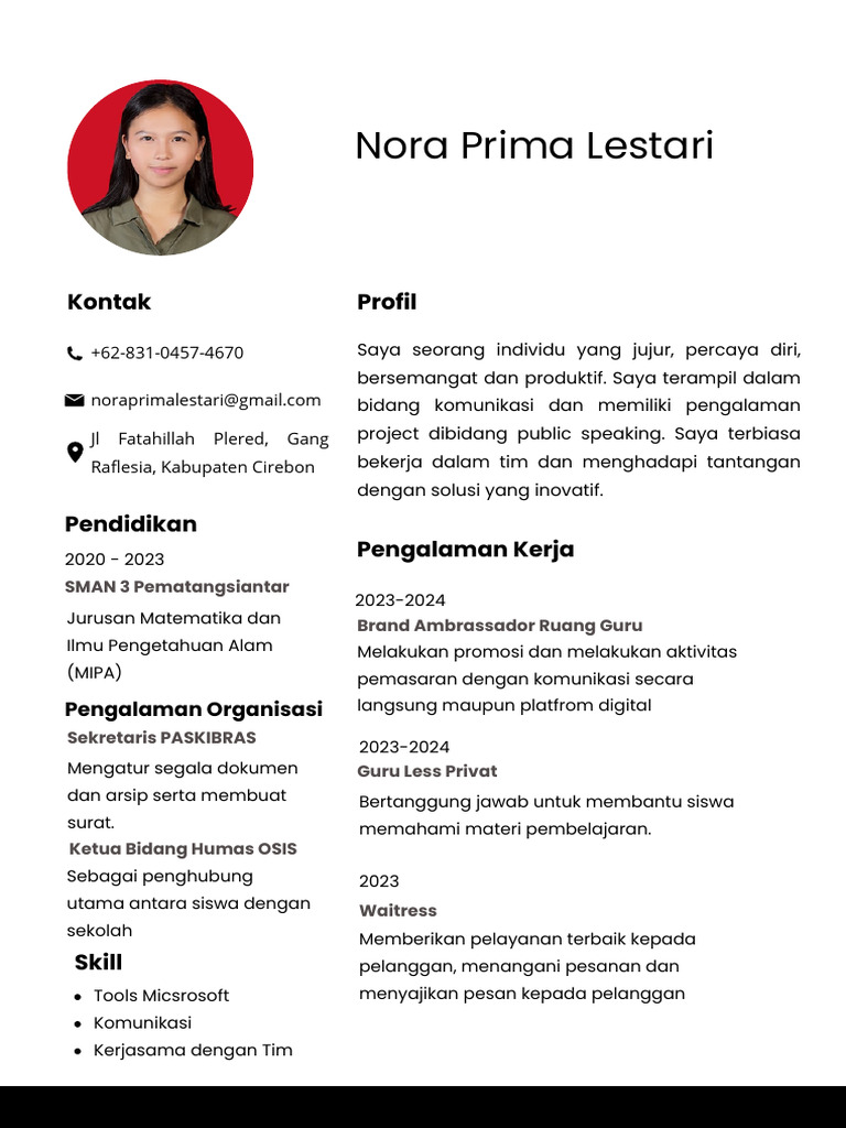 CV Nora Prima Lestari (1) | PDF