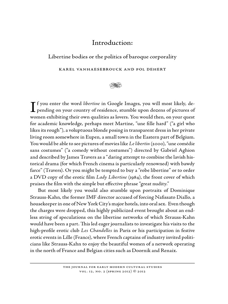 Libertine Bodies or The Politics of Baroque Corporality | PDF | Reality ...