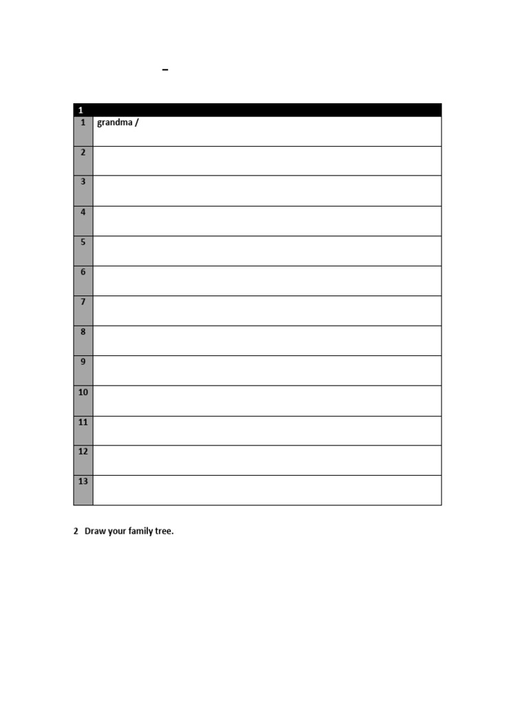 Answers - CW18 Key SB1 Vocabulary-Family Members p11 | PDF