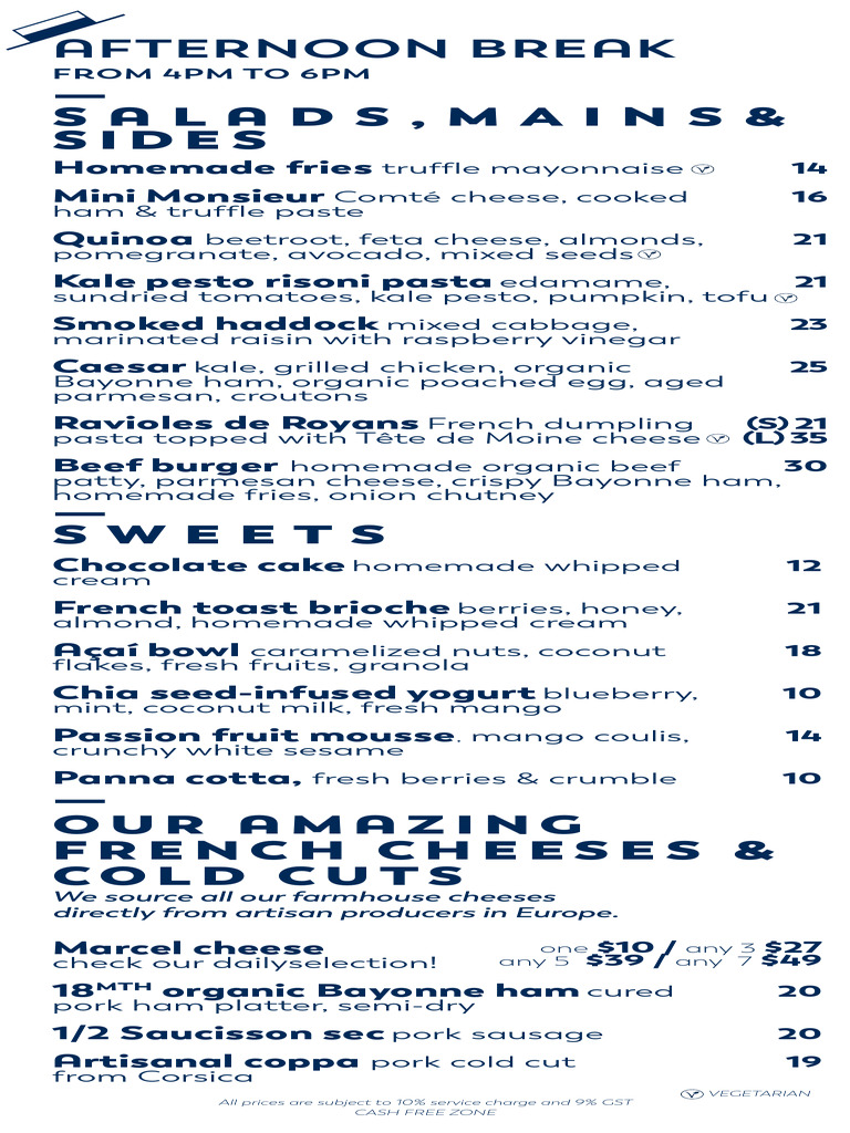 Afternoon Break Menu: Sweets & Savory | PDF