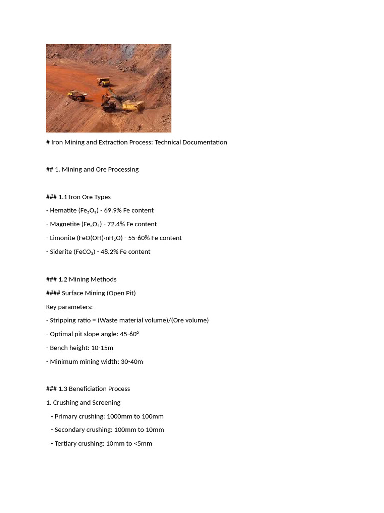 Iron Mining and Extraction Process Guide | PDF | Iron Ore | Transition ...
