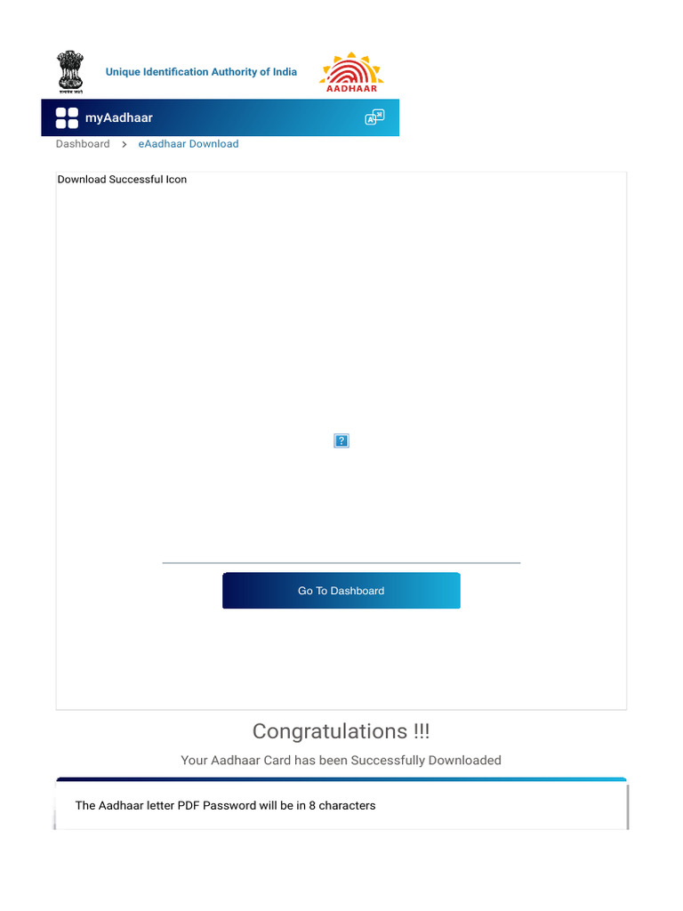 MyAadhaar - Unique Identification Authority of India - Government of ...