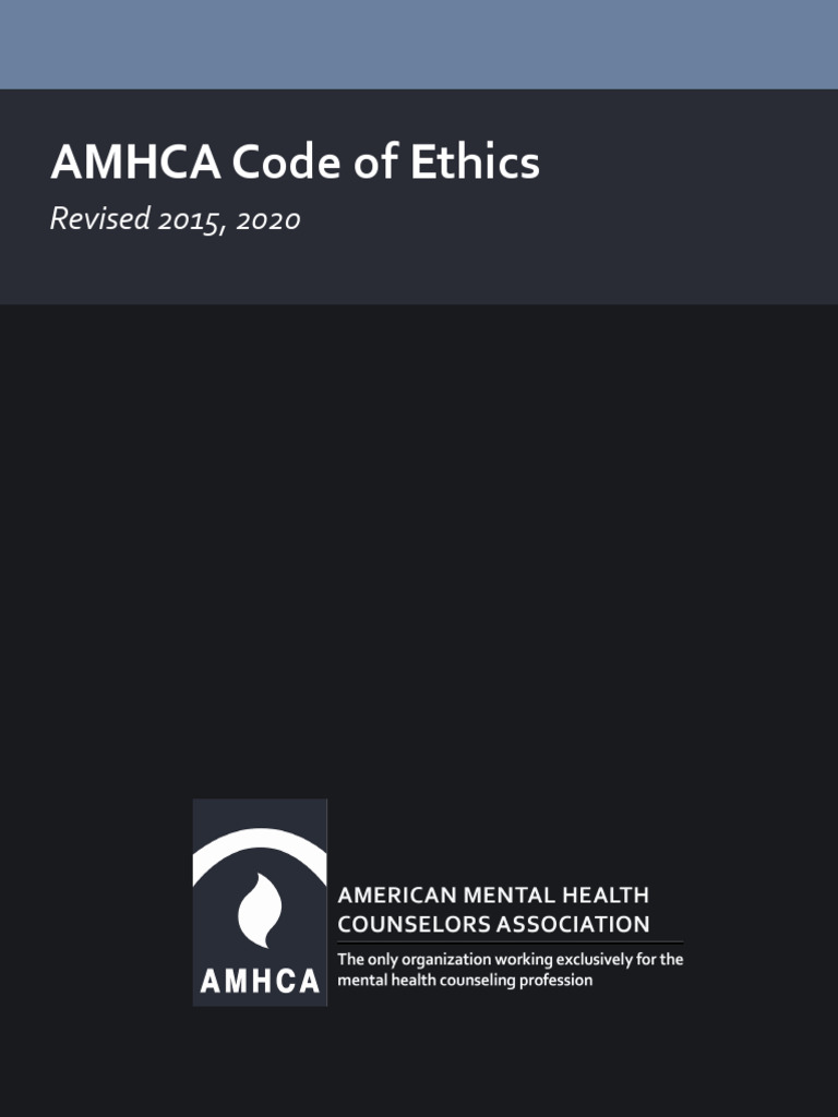 2 AMHCA Code of Ethics-2020-2 | PDF | Counseling Psychology | Psychotherapy