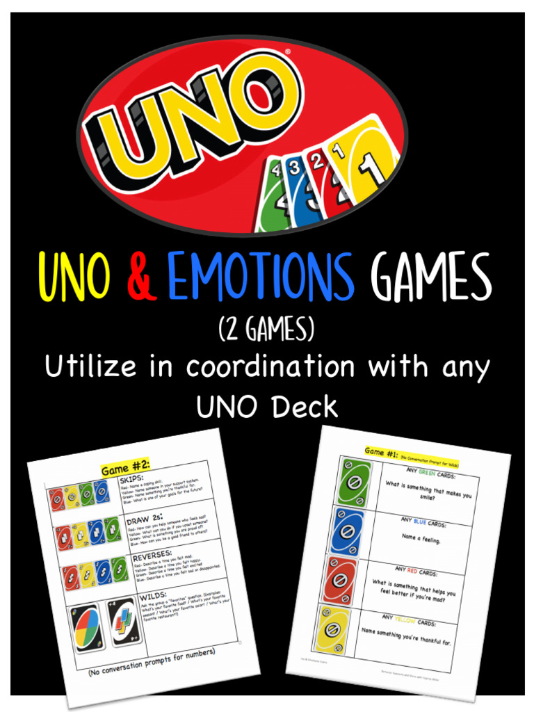 Uno Emotions and Feelings Game | PDF