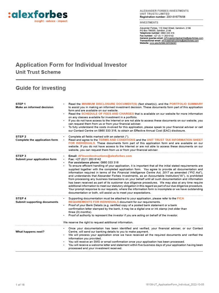 Individual Investor Application Guide | PDF | Taxes | Dividend