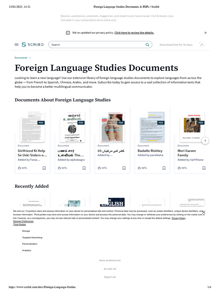 Foreign Language Studies Documents & PDFs _ Scribd | PDF | Scribd | Http Cookie