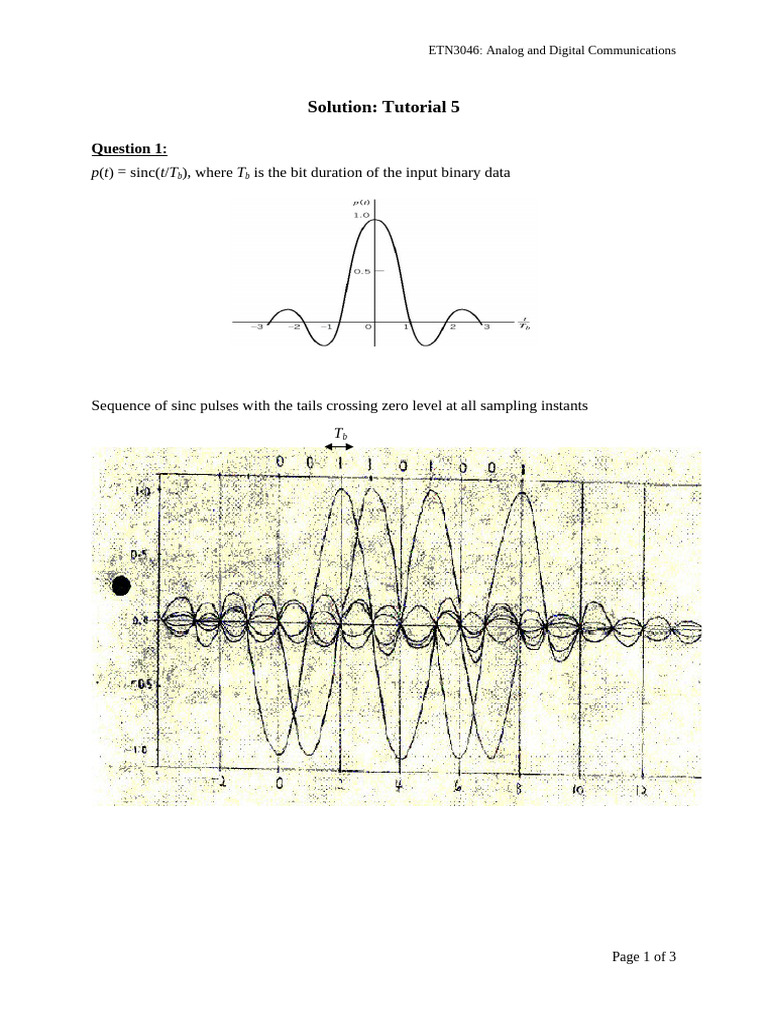 ETN3046 Tutorial 5 Solution | PDF | Bit Rate | Bandwidth (Signal Processing)