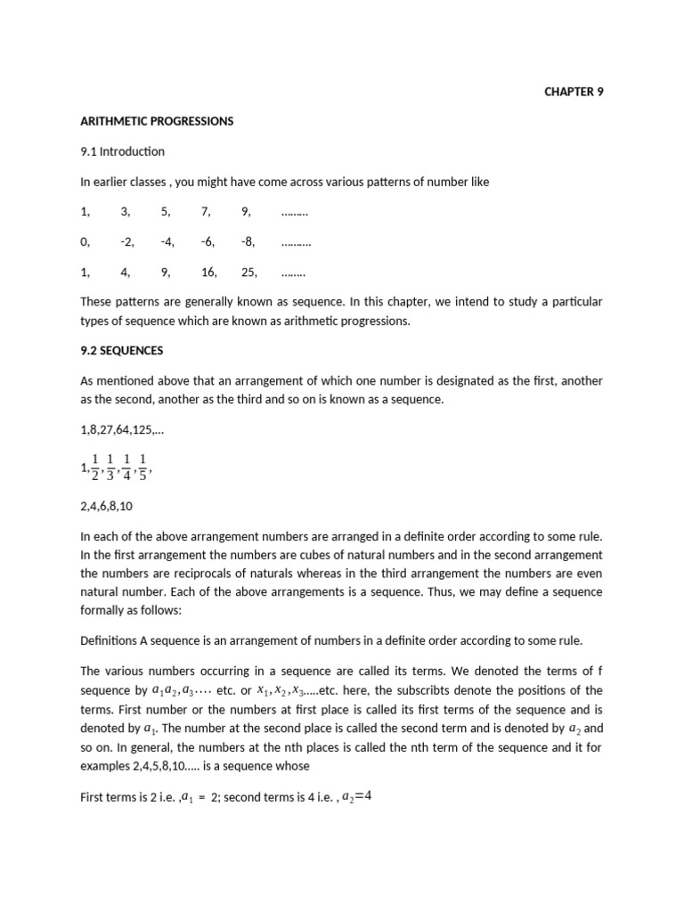 Understanding Arithmetic Progressions | PDF | Sequence | Natural Number