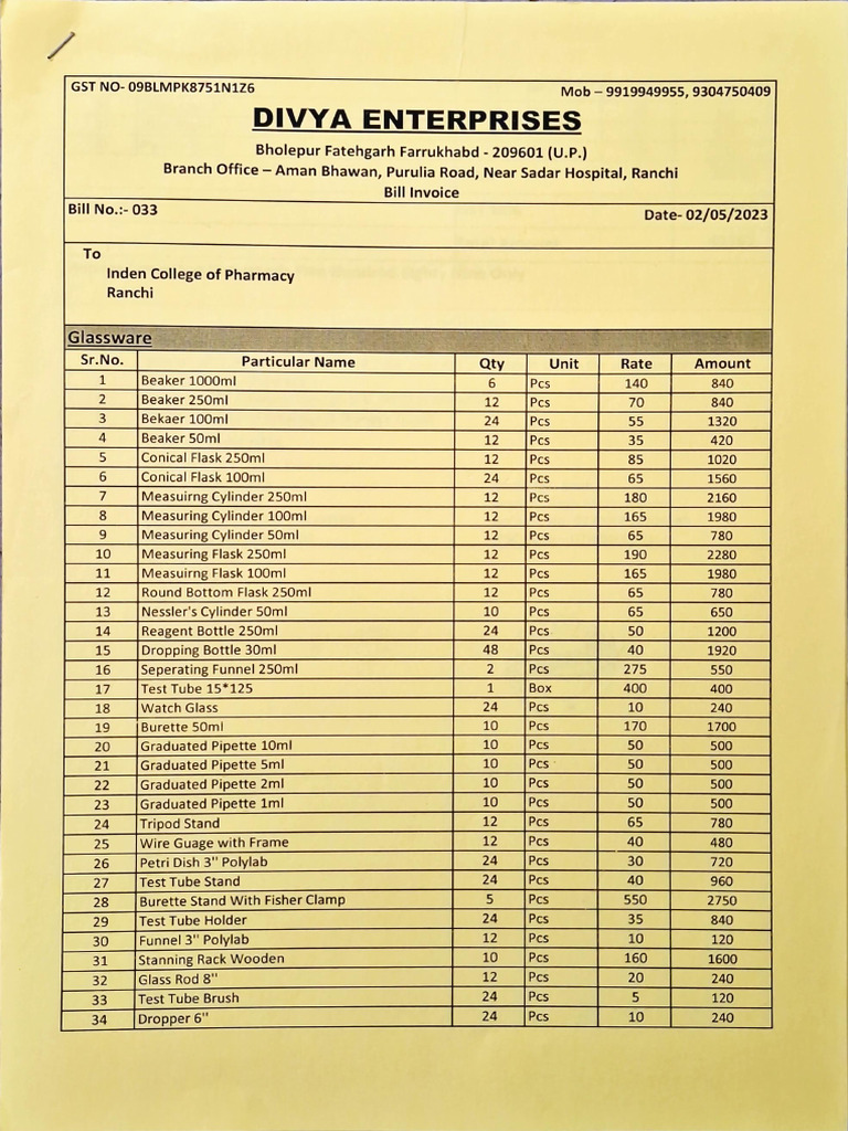 Pharmacy Bill | PDF