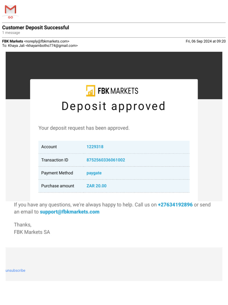Gmail - Customer Deposit Successful | PDF