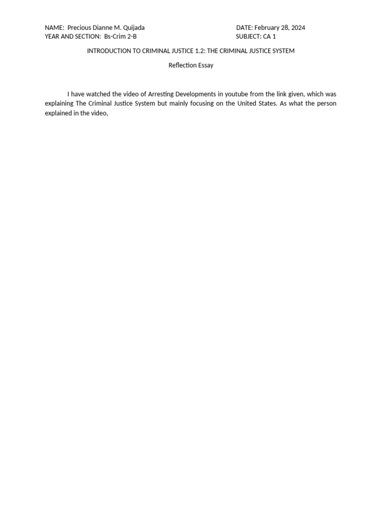 Ca1 Reflection | PDF