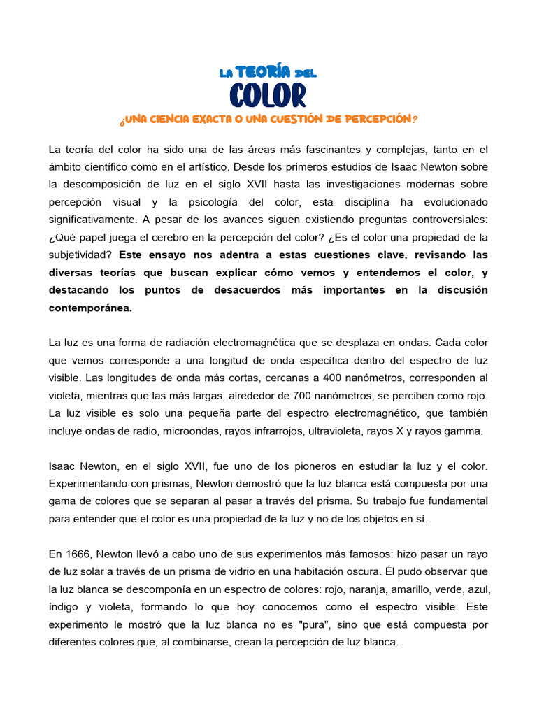 LA TEORÍA DEL KLR | PDF | Color | Espectro electromagnético