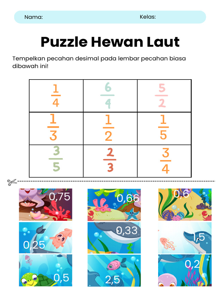 Puzzle Pecahan Desimal | PDF