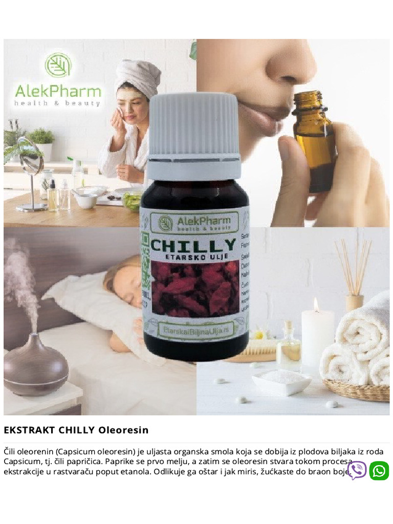 EKSTRAKT CHILLY Oleoresin - Etarska I Biljna Ulja - AlekPharm | PDF