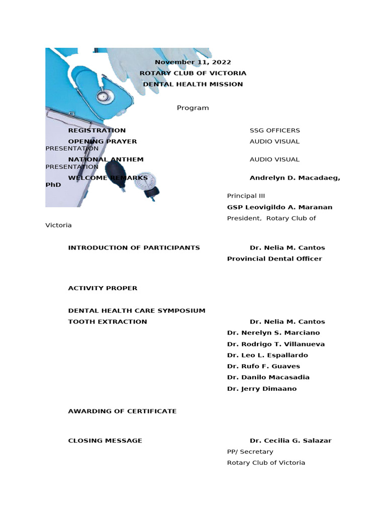 Dental Health Care Program-1 | PDF