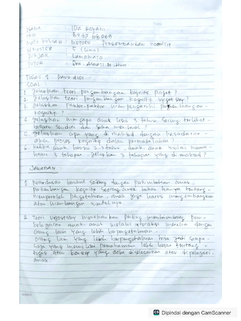 Tugas Kognitif | PDF