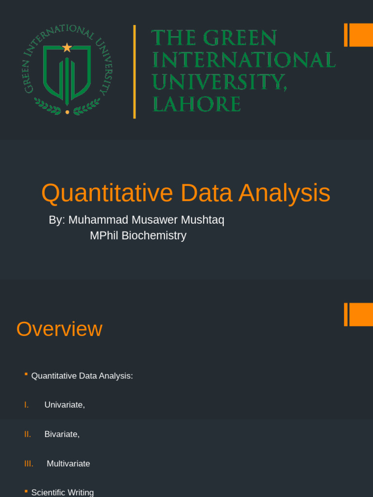 Quantitative Data Analysis by Musawer | PDF | Data Analysis | Statistics