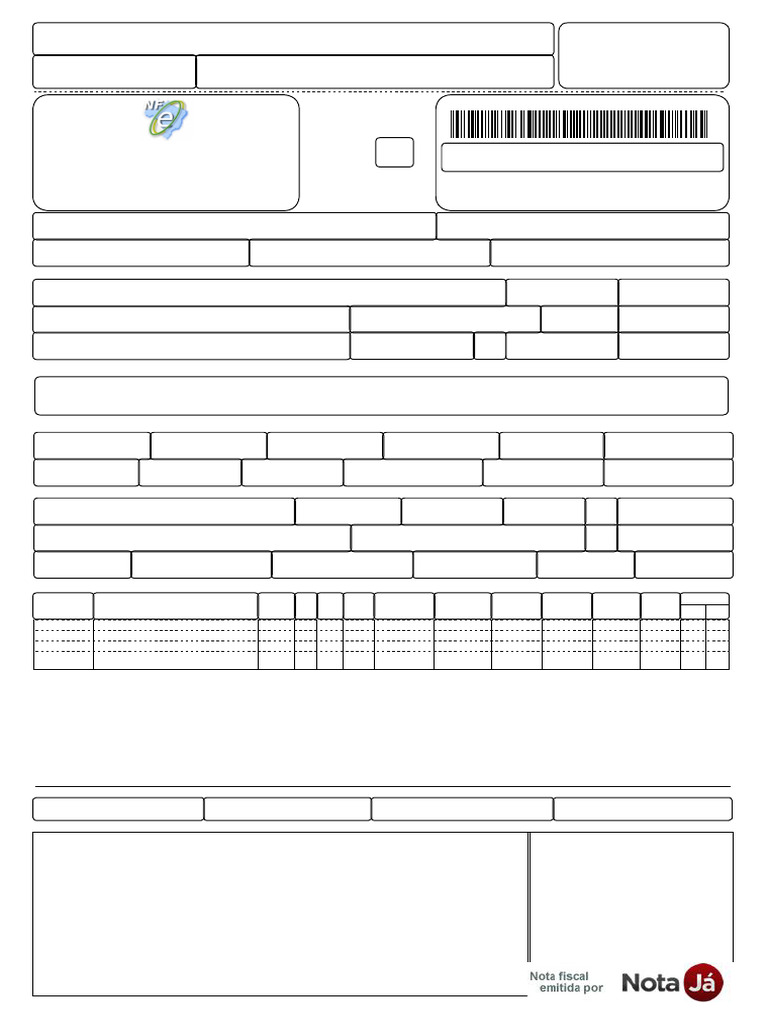 Danfe: NF-e 000.000.101 Nº | PDF | Recibo | Documentos empresariais