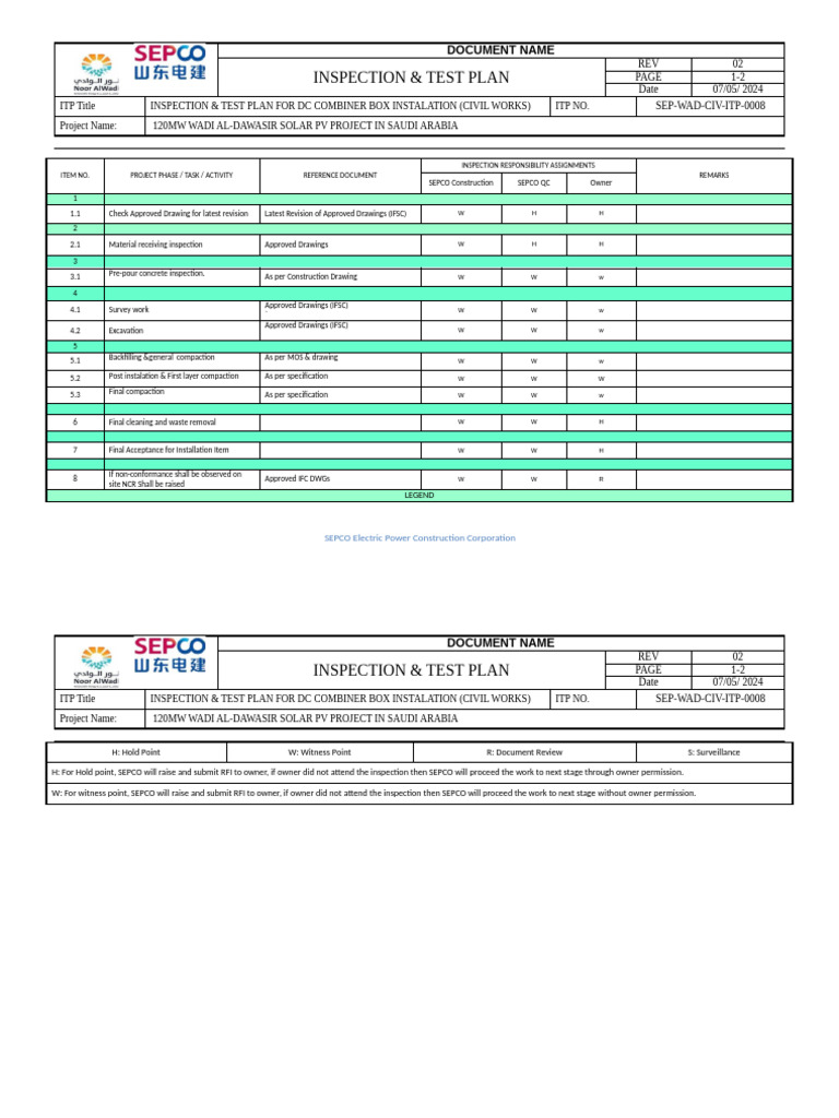 Sep Wad Civ Itp 0008 Rev02 | PDF