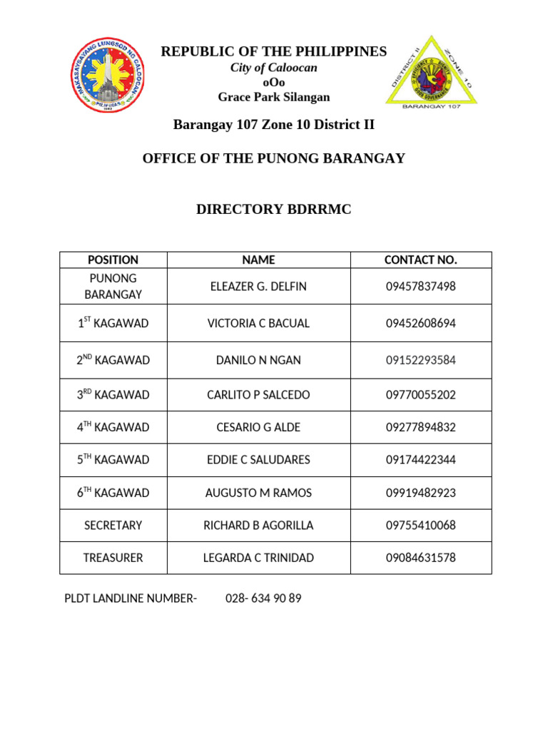 Directory BDRRMC 2023 | PDF