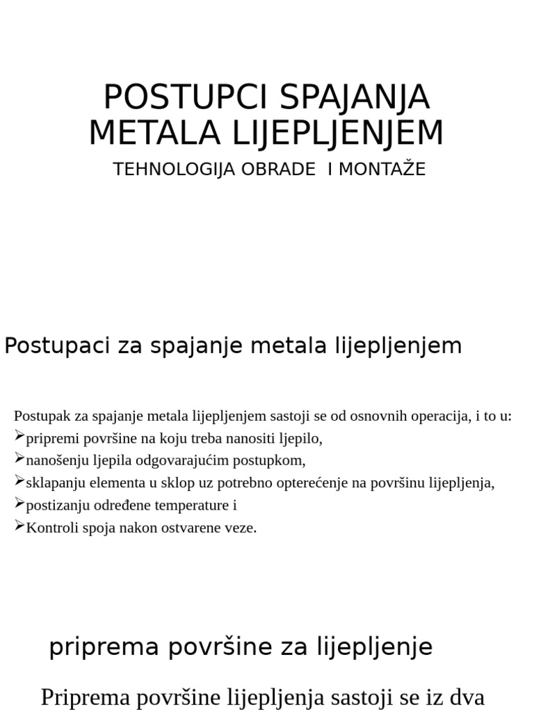 64.postupci Spajanja Metala Lijepljenjem | PDF