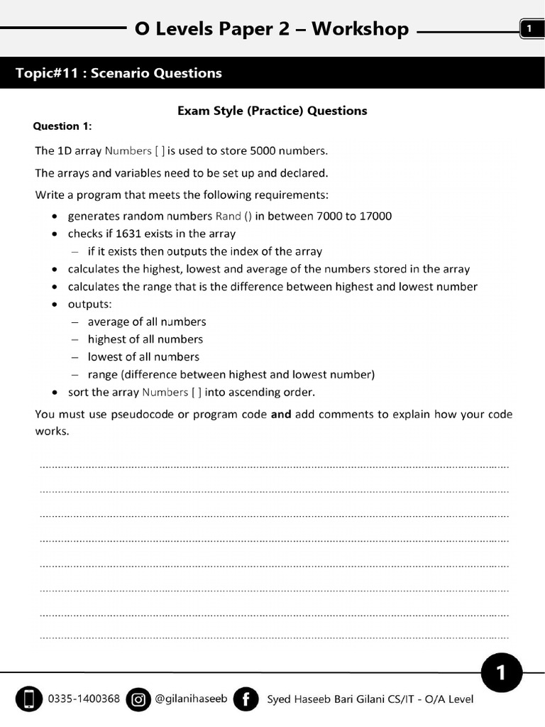 OL Scenario Questions | PDF