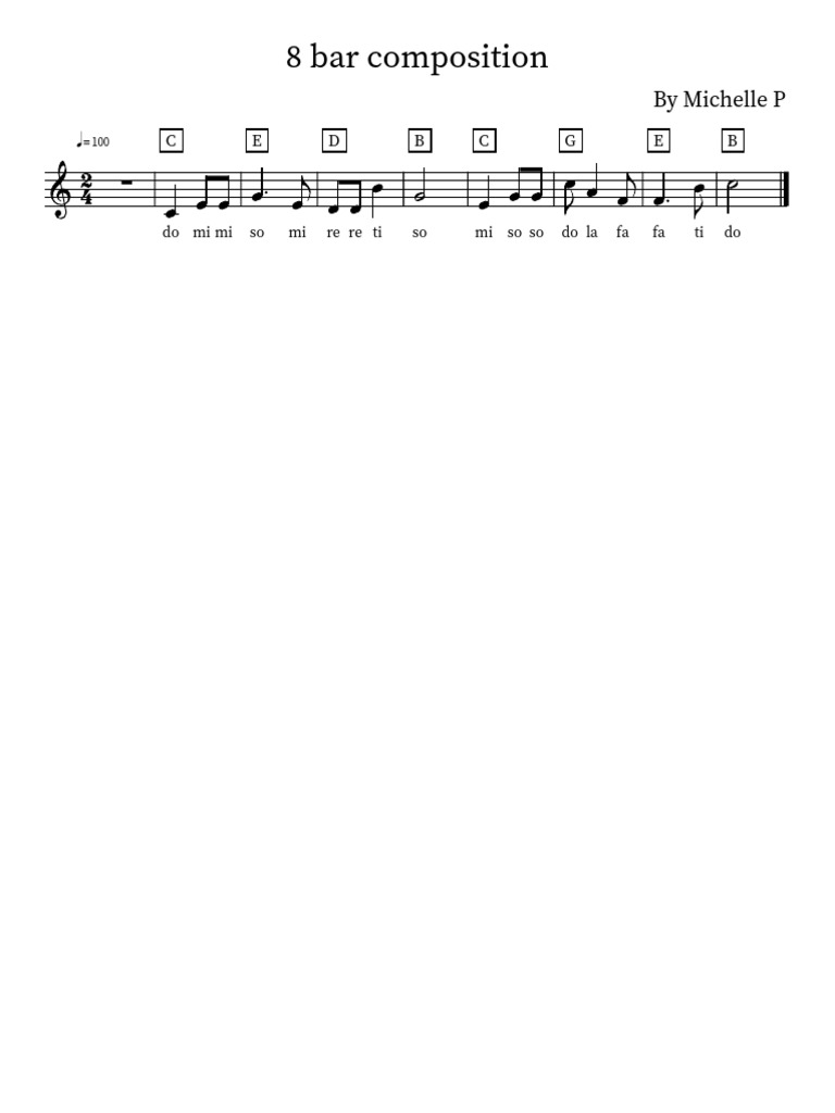 8 Bar Composition 2 | PDF