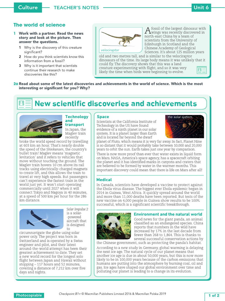 Checkpoint B1+_TRC_Culture_U6 | PDF | Planets | Mars