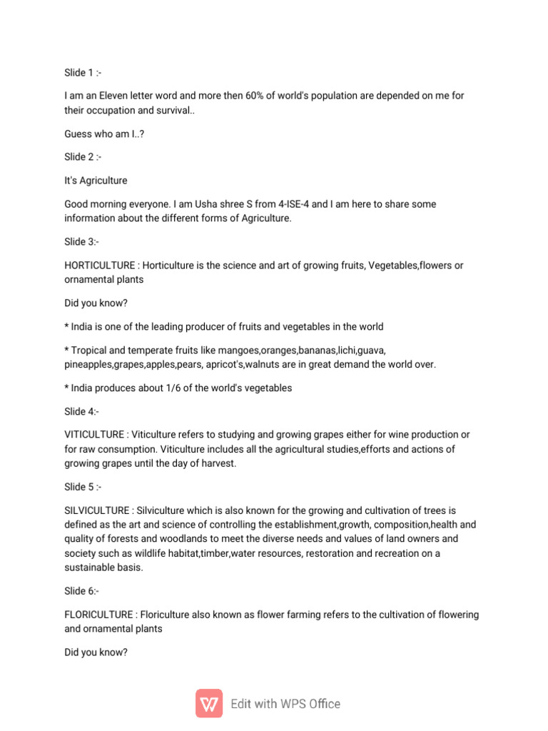 Theory Script (Agriculture) | PDF