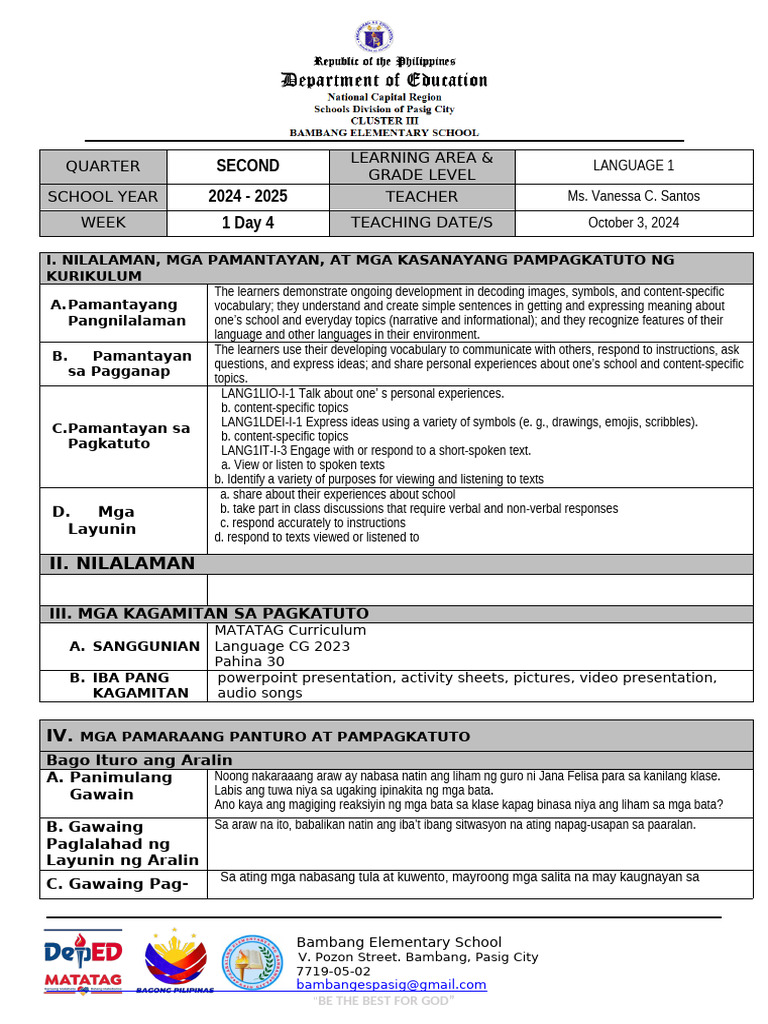 Language Day 4 | PDF