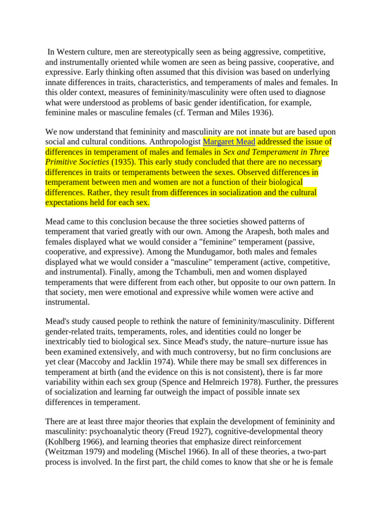 Masculinity and Femininity | PDF | Gender Identity | Gender