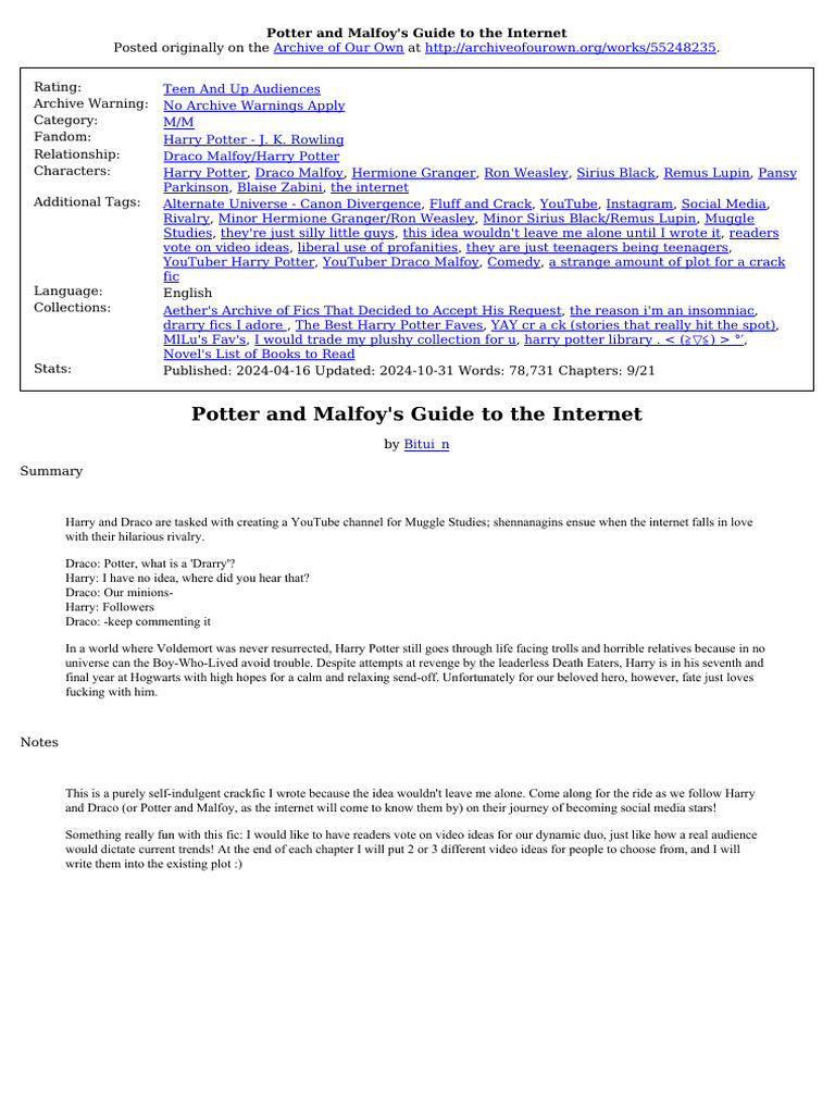 Potter and Malfoy's Guide To The Internet | PDF | Harry Potter