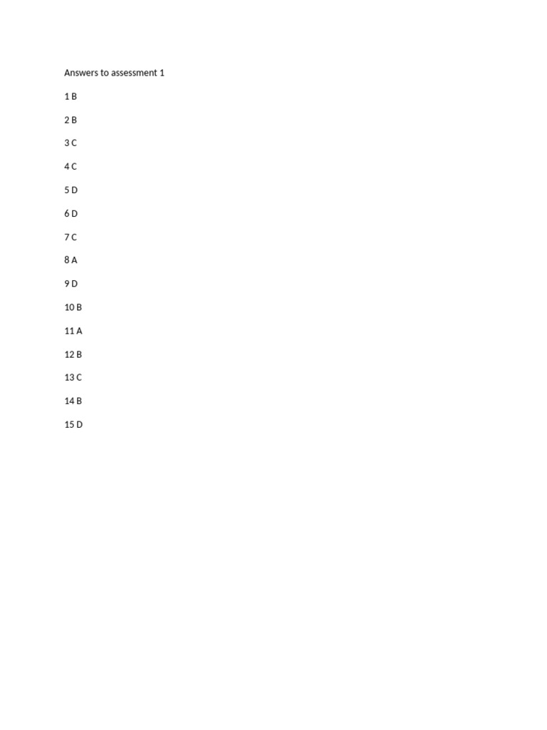 Answers To Assessment 1 | PDF