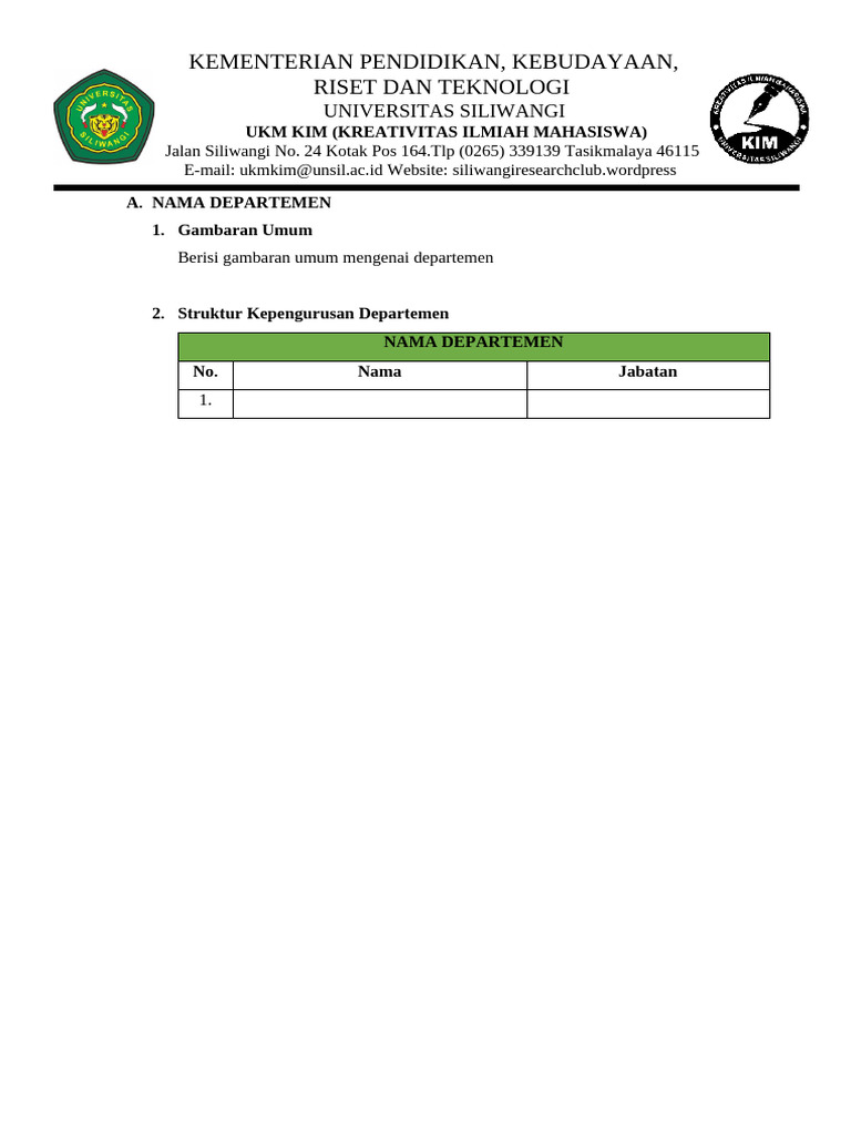 FORMAT LPJ UKM KIM 2024 | PDF