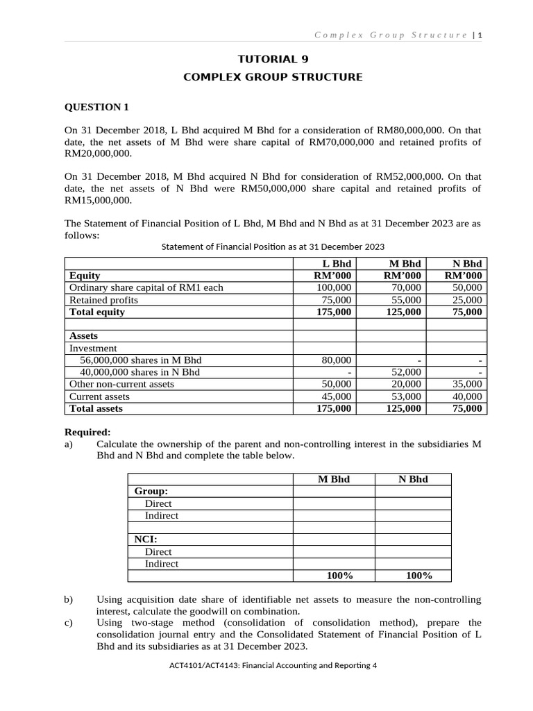 Tutorial 9 - Complex Group Structure - Edited 16.12.2024 | PDF ...