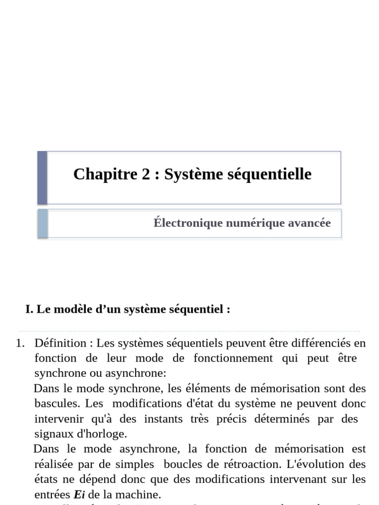 Systèmes Séquentiels : Logique et Compteurs | PDF | Technologie numérique | Électrotechnique