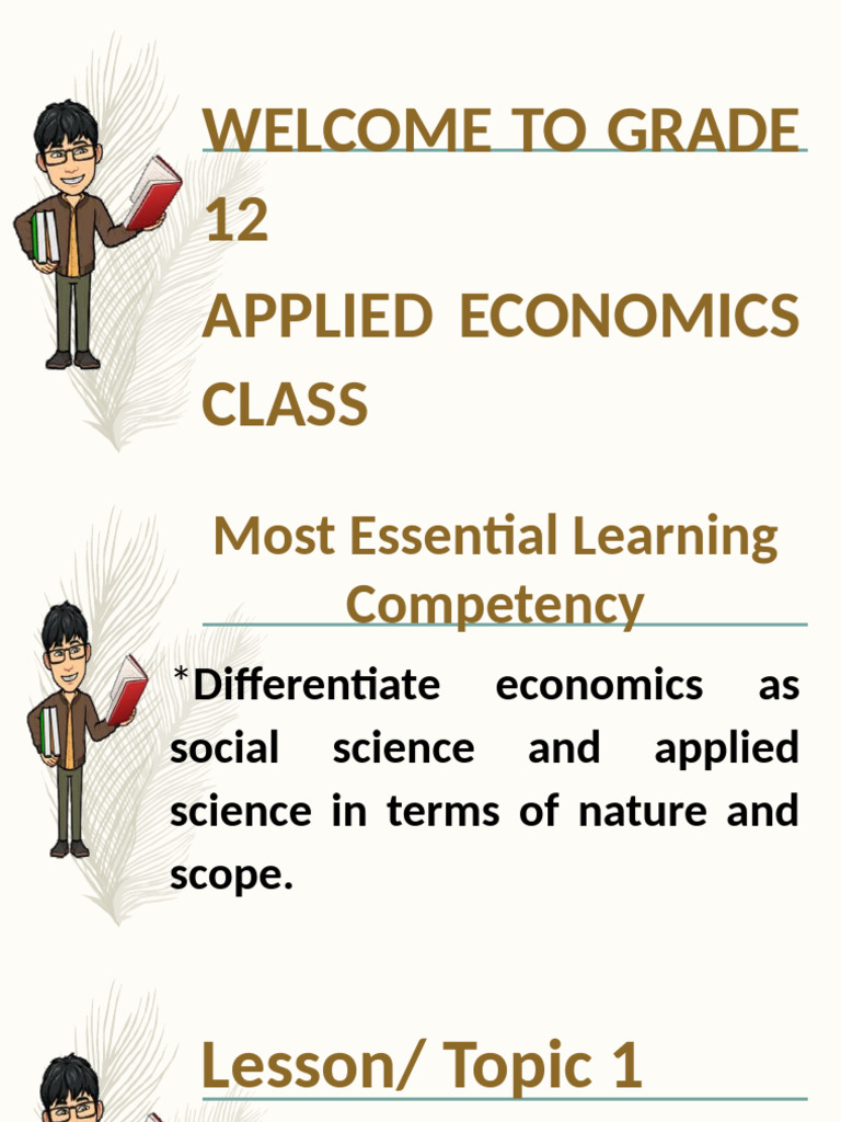 Applied Economics-MELC-Q3 Lesson 1 | PDF | Fiscal Policy | Macroeconomics