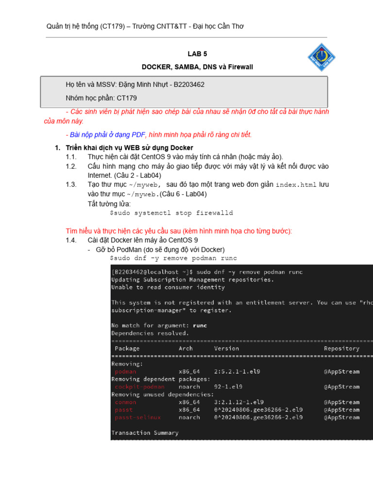 B2203462 - Dang Minh Nhut - CT179 - QTHT - Lab5 - 2024 - 2025 | PDF