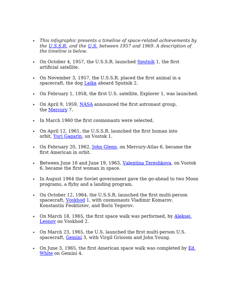This Infographic Presents A Timeline of Space-Related Achievements by ...