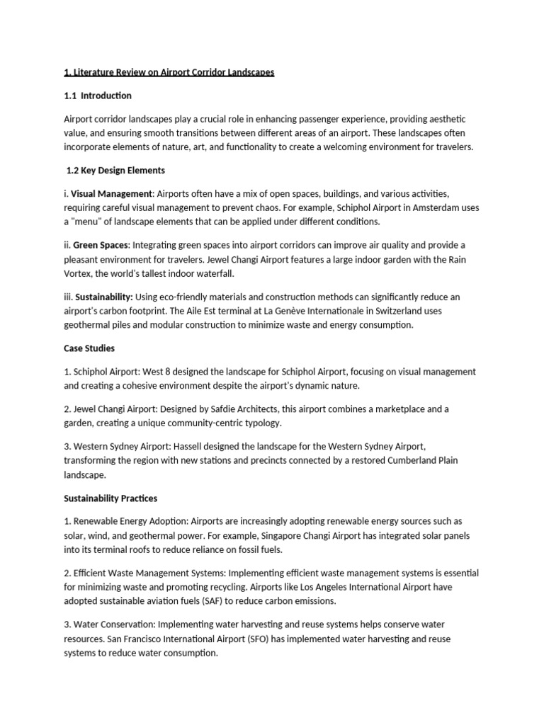 Airport Corridor Landscape Design Insights | PDF | Airport | Sustainability