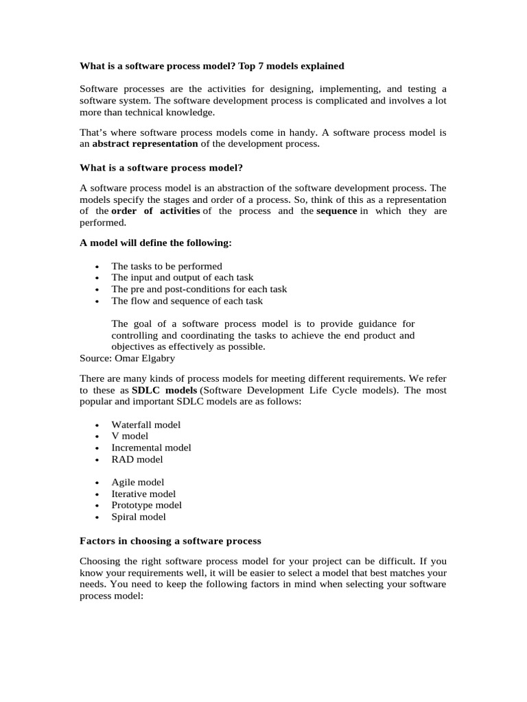 BIT310 SE L3 What is a software process model | PDF | Software ...